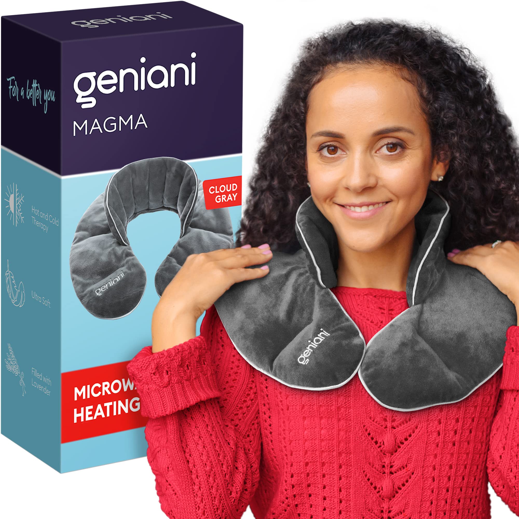 GENIANI Microwavable Heating Pad for Neck and Shoulders with Herbal ...